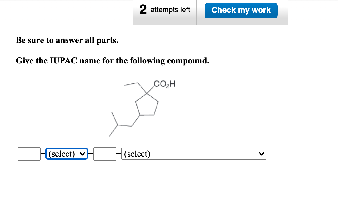 Solved 2 attempts left Check my work Be sure to answer all | Chegg.com