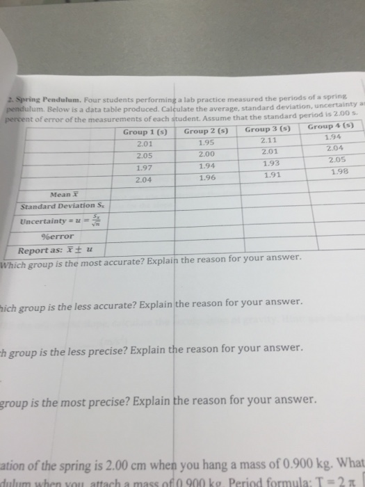 Solved Four students performing a lab practice measured the | Chegg.com