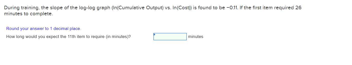 Solved During training, the slope of the log-log graph | Chegg.com