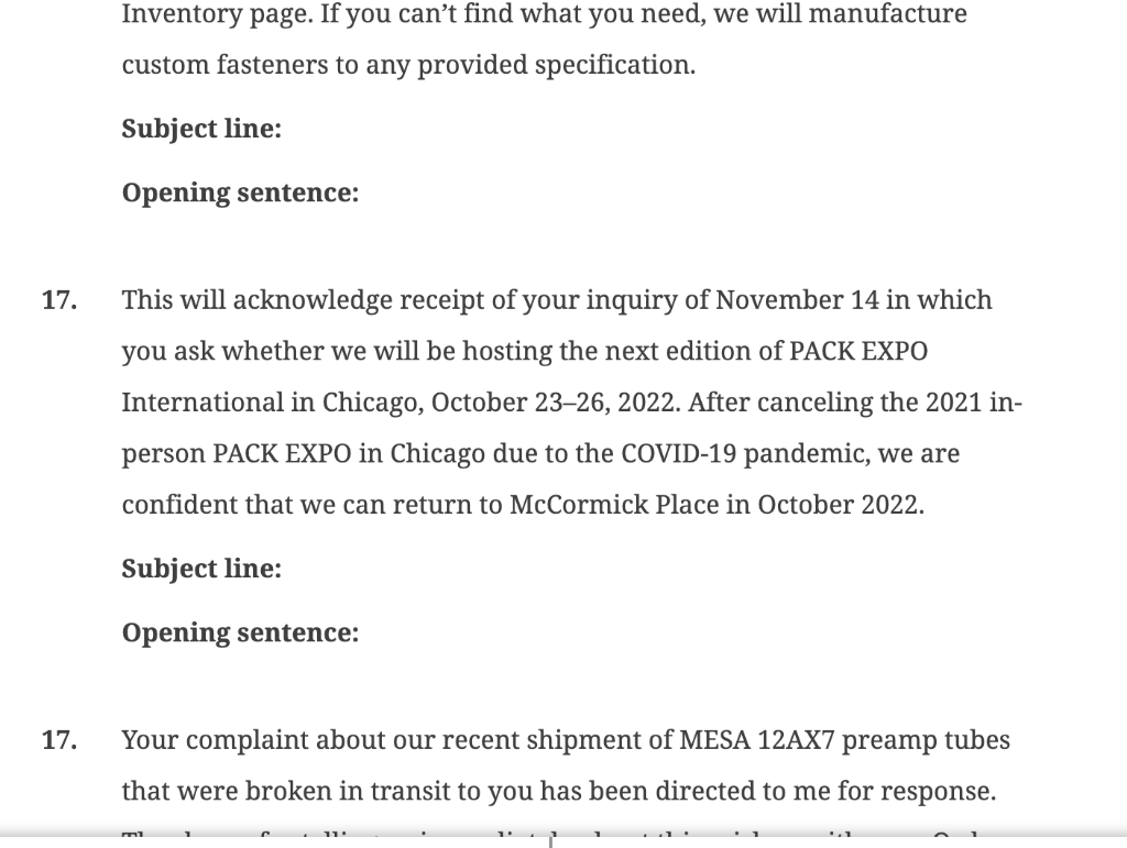 Solved Improving Subject Lines and Opening Sentences (L.O. | Chegg.com