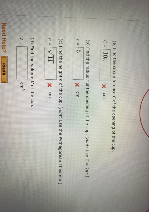 Solved uppose θ = 7m/4. conical cup is made from a circular | Chegg.com