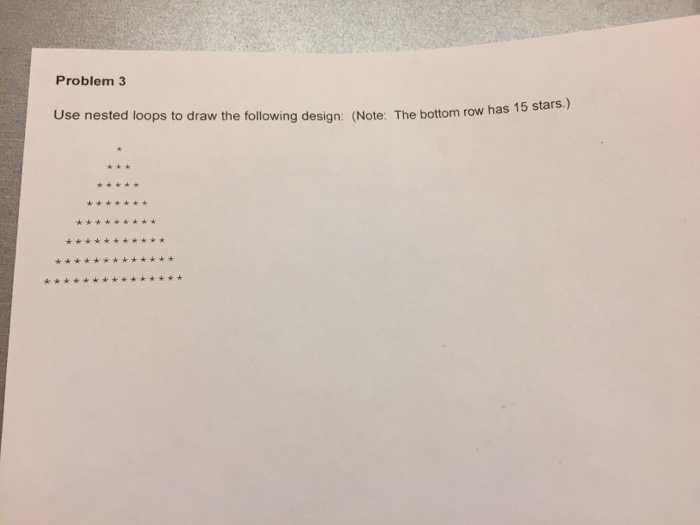 Solved Problem 3 Use nested loops to draw the following | Chegg.com