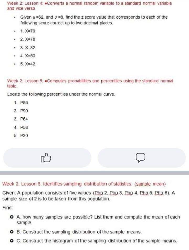 Solved Week 2. Lesson 4. Converts a normal random variable | Chegg.com