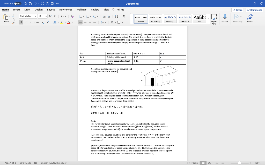 Solved AutoSave OF AAOOP... Documenti Home Insert Draw | Chegg.com