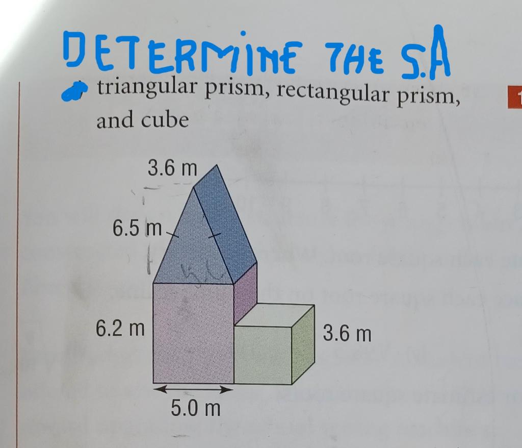 Solved DETERMINE THE SA triangular prism, rectangular prism, | Chegg.com