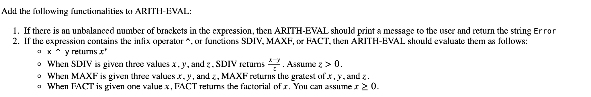 Solved Selow is an example of how arith-eval works. Notice: | Chegg.com