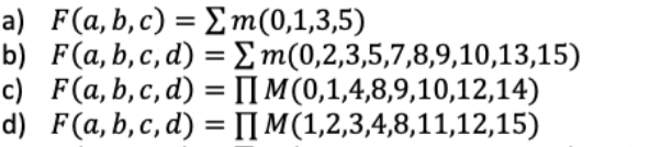 Solved Simplify The Following Functions Using A K Map And 7129