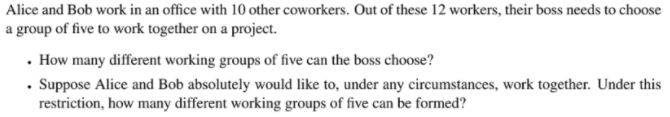 Solved Alice and Bob work in an office with 10 other | Chegg.com