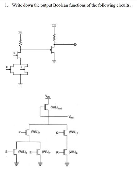 Solved 1 Write Down The Output Boolean Functions Of The 1651
