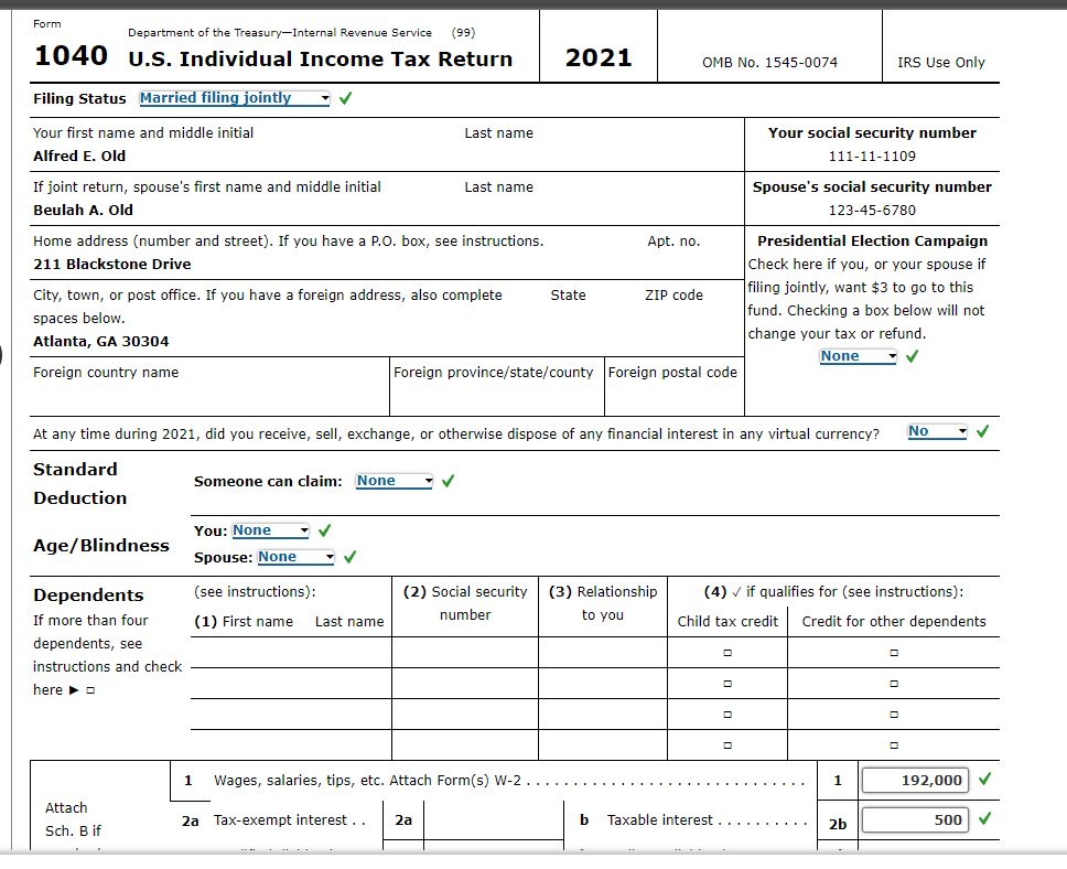Note: This problem is for the 2021 tax year. Alfred | Chegg.com