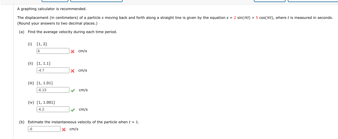 [Solved]: The displacement (in centimeters) of a particle