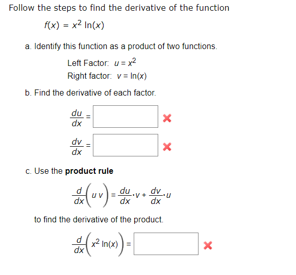 Solved Follow the steps to find the derivative of the | Chegg.com