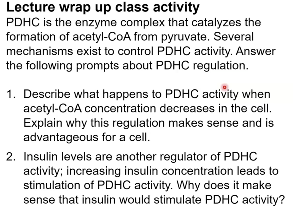 Solved Lecture wrap up class activity PDHC is the enzyme | Chegg.com