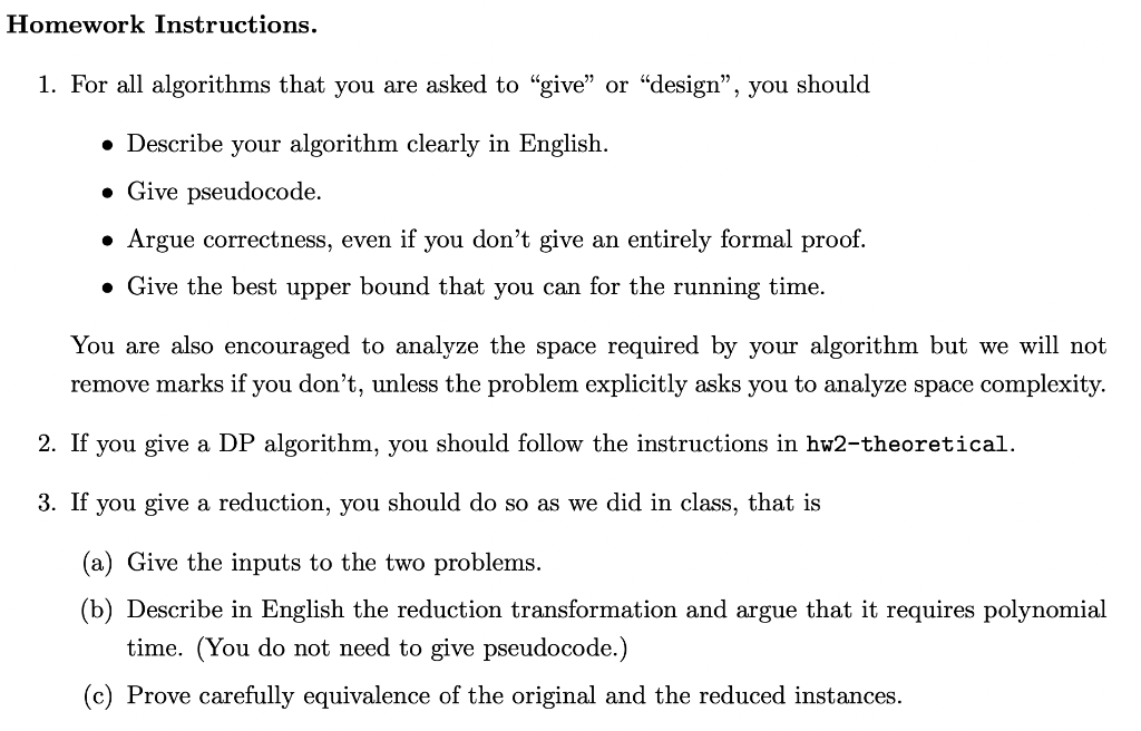 Solved 1. For all algorithms that you are asked to "give" or | Chegg.com