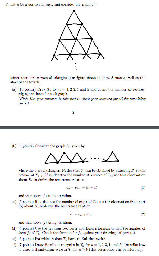 Solved 7. Let n be a positive integer, and consider the | Chegg.com