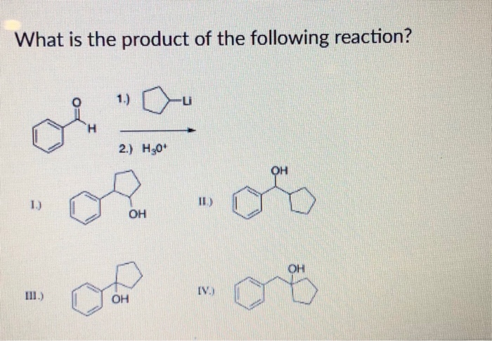 Solved What is the product of the following reaction? Li 2.) | Chegg.com