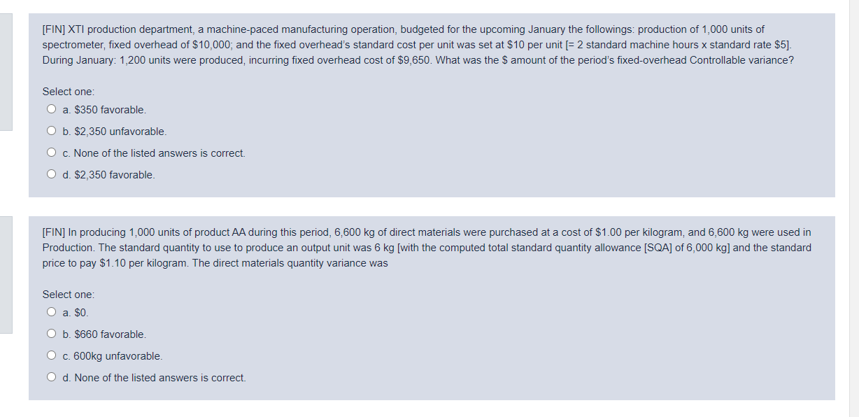 Solved [FIN] XTI production department, a machine-paced | Chegg.com