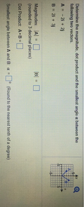 Solved Determine the magnitude, dot product and the smallest | Chegg.com