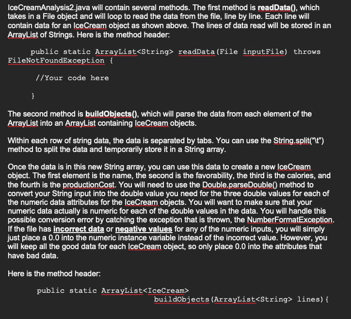 Solved Programming Project 7 - Ice Cream Analysis 2 Program | Chegg.com
