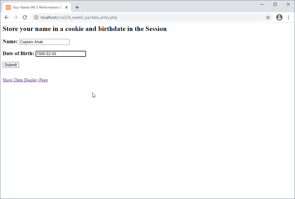 Solved I need to add the ability to add a birthday into this | Chegg.com