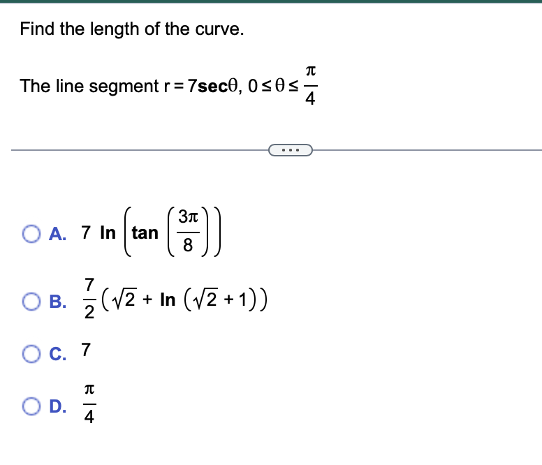 Solved Find the length of the curve. The line segment | Chegg.com