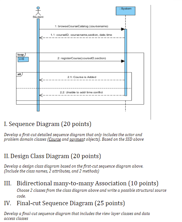 Solved System Student 1: browseCourseCatalog (cours ename) | Chegg.com