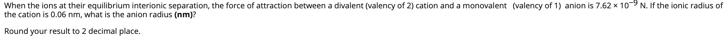 Solved When the ions at their equilibrium interionic | Chegg.com