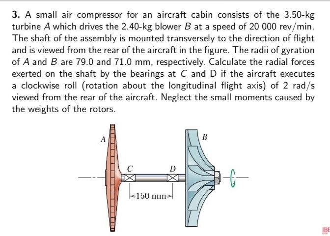 Solved a small air compressor for an aircraft cabin consists | Chegg.com