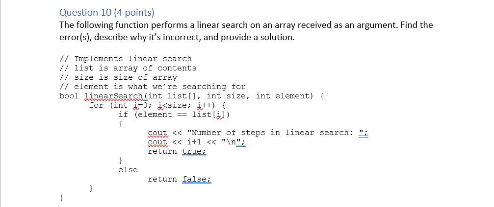 Solved Question 10 (4 points) The following function | Chegg.com