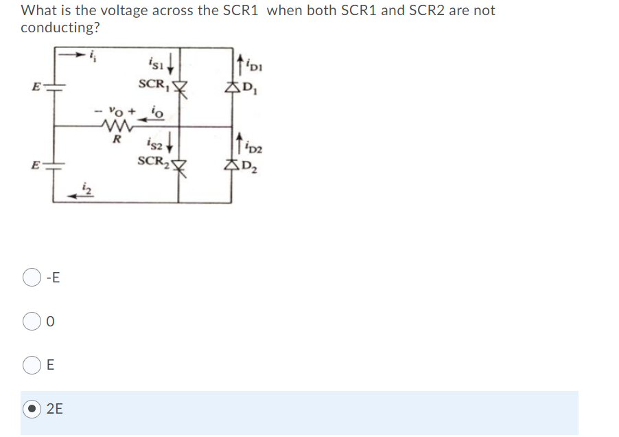 Solved What is the voltage across the SCR1 when both SCR1 | Chegg.com
