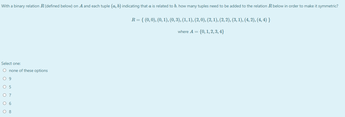 Solved With A Binary Relation R Defined Below On A And 