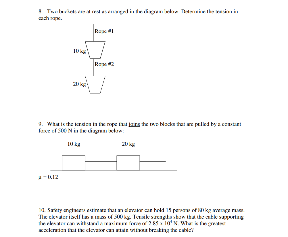 Solved Draw FBDs for all problems!Two buckets are at rest as | Chegg.com