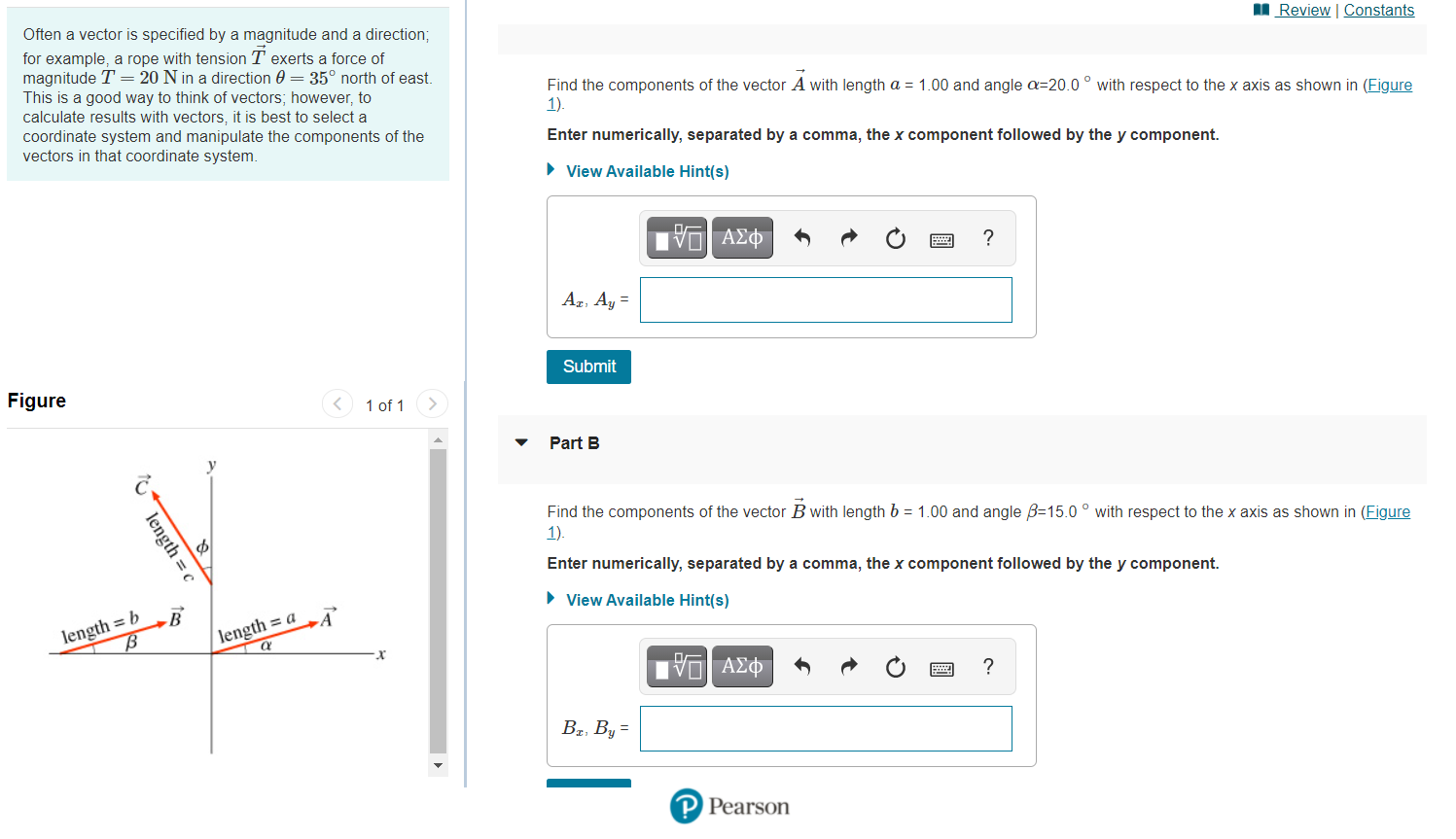 Solved Review Constants Often a vector is specified by a | Chegg.com