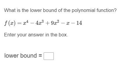 Solved What is the lower bound of the polynomial function? f | Chegg.com