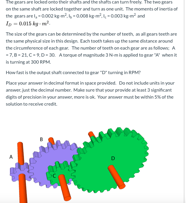 Solved The gears are locked onto their shafts and the shafts | Chegg.com