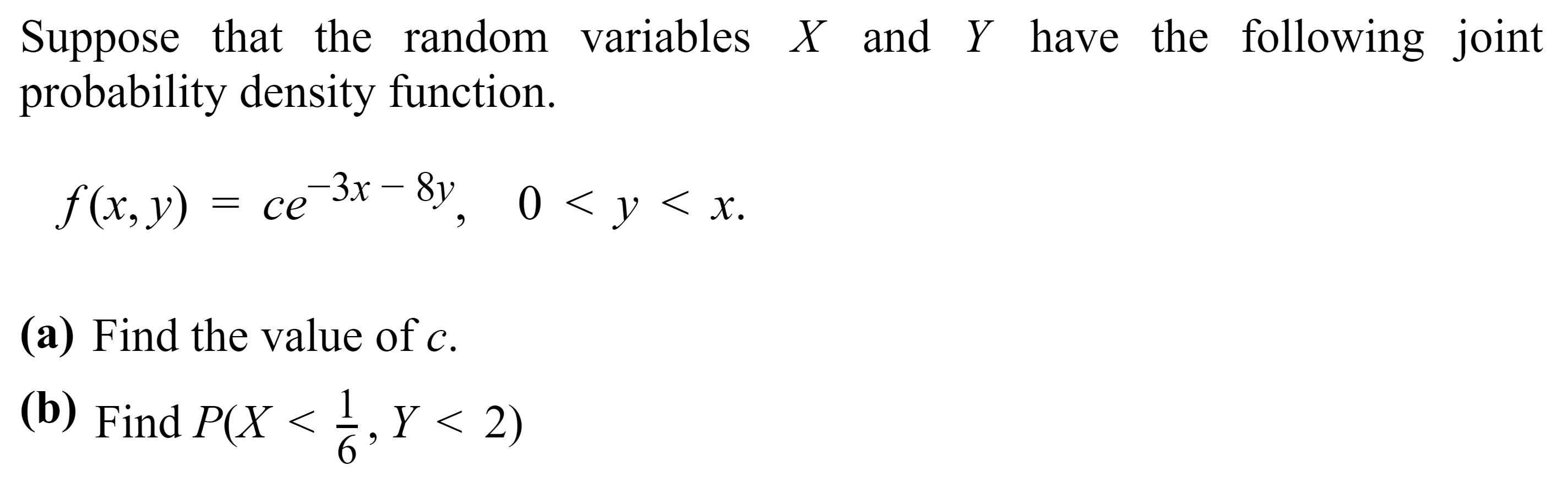 Solved Suppose that the random variables X and Y have the | Chegg.com