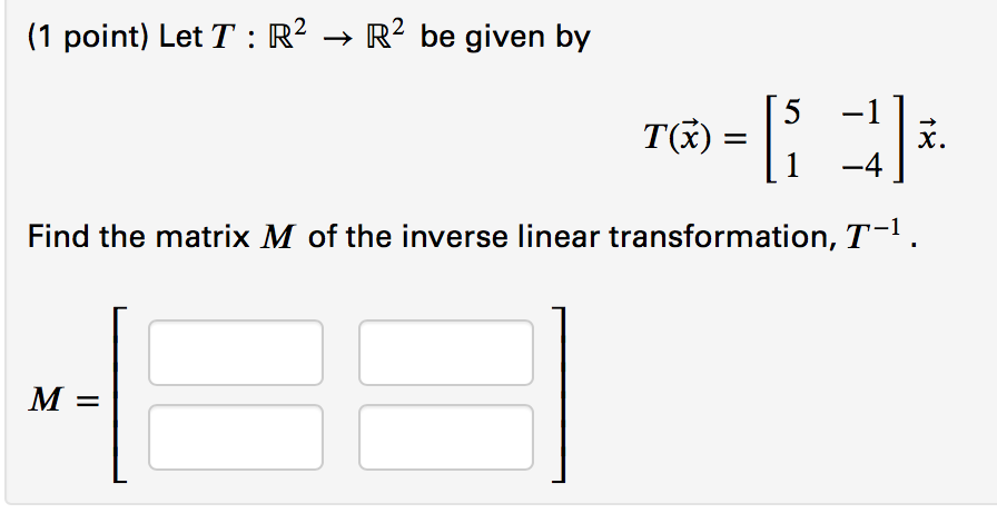 Solved (1 point) Let T : P3 → P3 be defined by TUax2 + bx + | Chegg.com