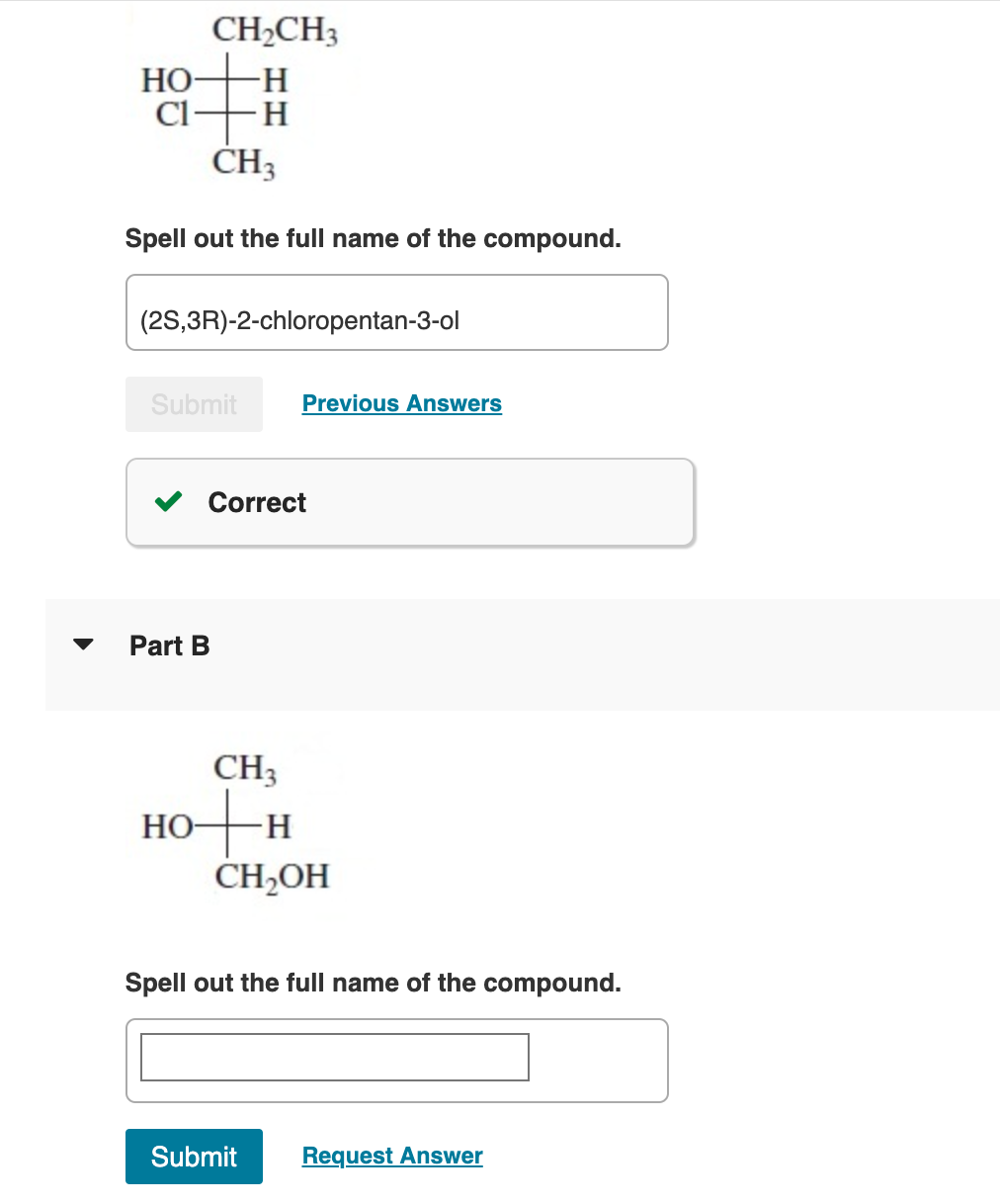 Solved Spell out the full name of the compound. Part B Spell | Chegg.com