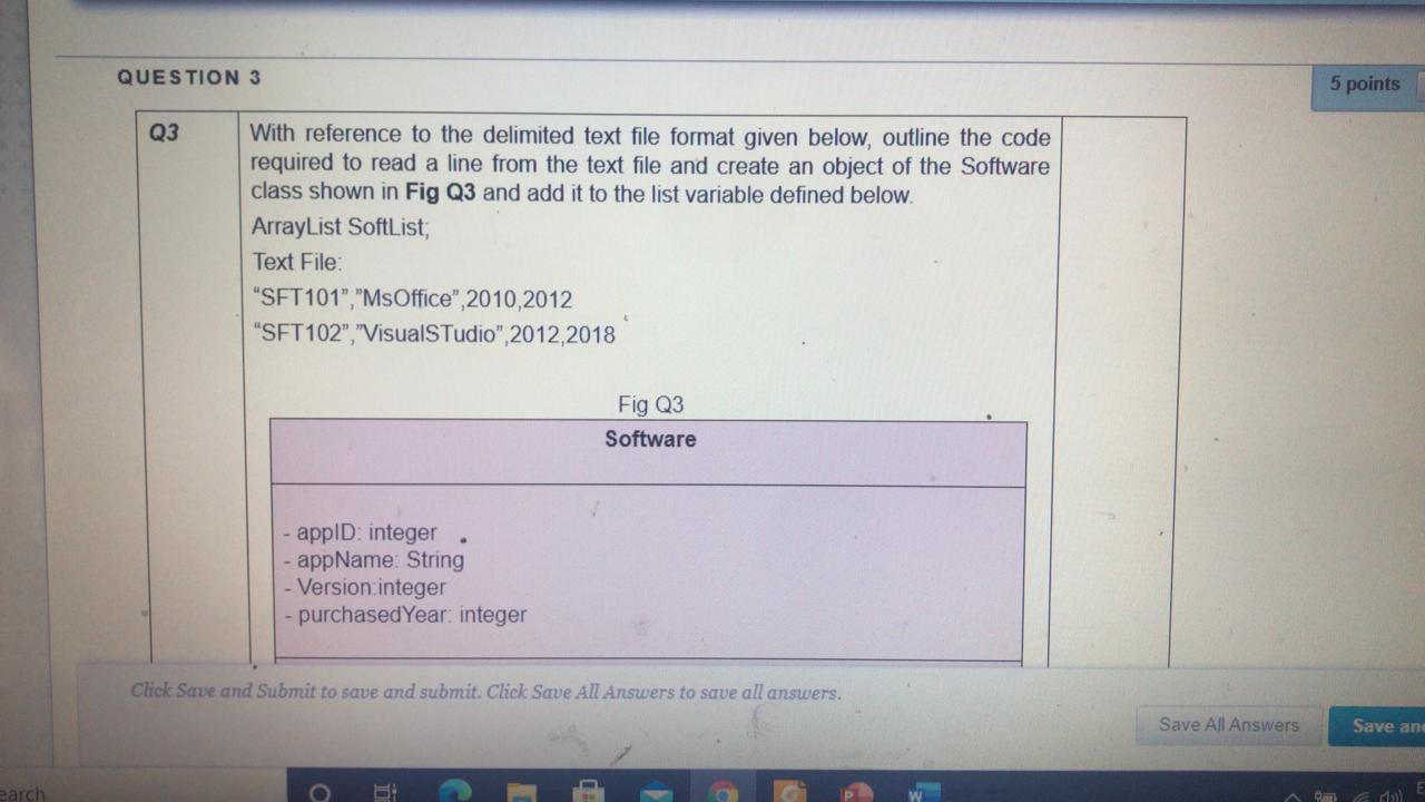 Solved QUESTION 3 5 points Q3 With reference to the | Chegg.com