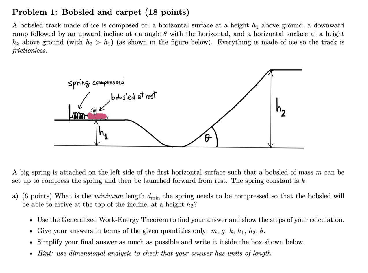 Solved Problem 1: Bobsled and carpet (18 ﻿points)A bobsled | Chegg.com