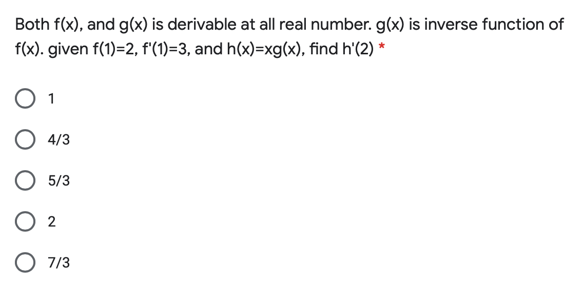 Solved Both f(x), and g(x) is derivable at all real number. | Chegg.com