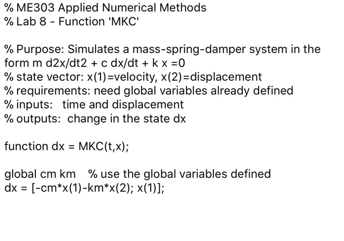 Solved Problem #6) The free motion of a spring-mass-damper | Chegg.com