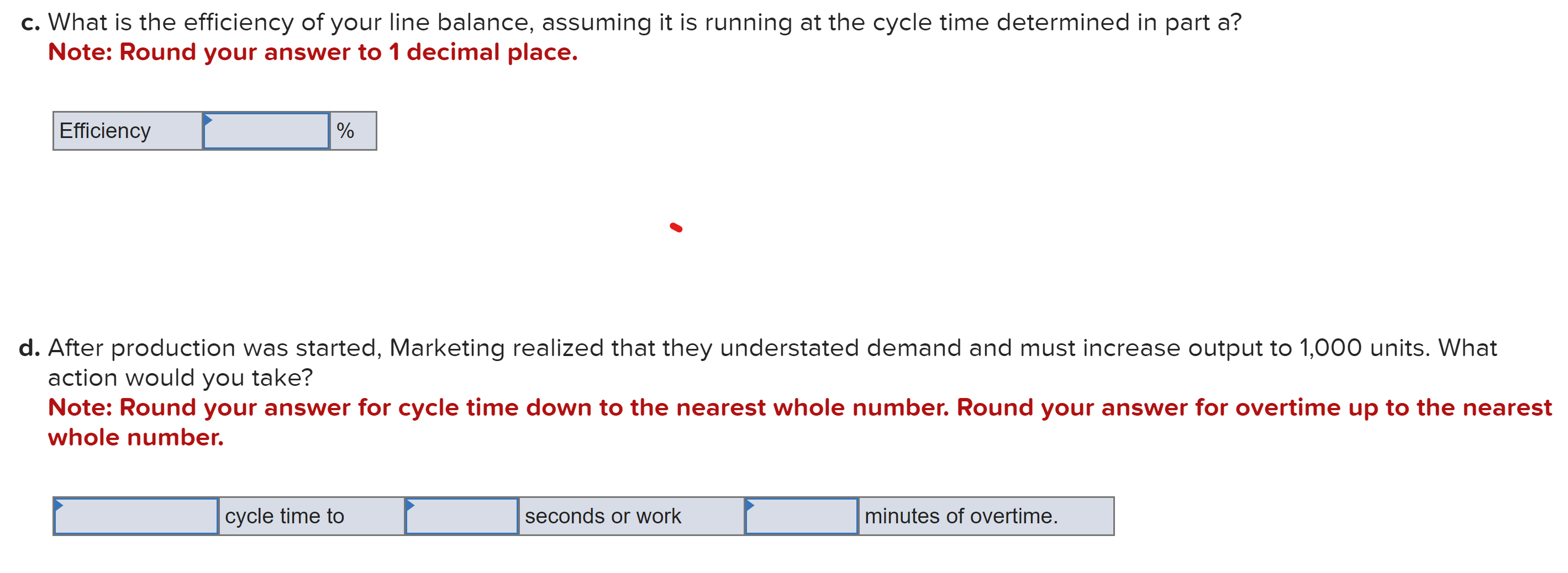 Solved b. Balance the line using the longest task time | Chegg.com