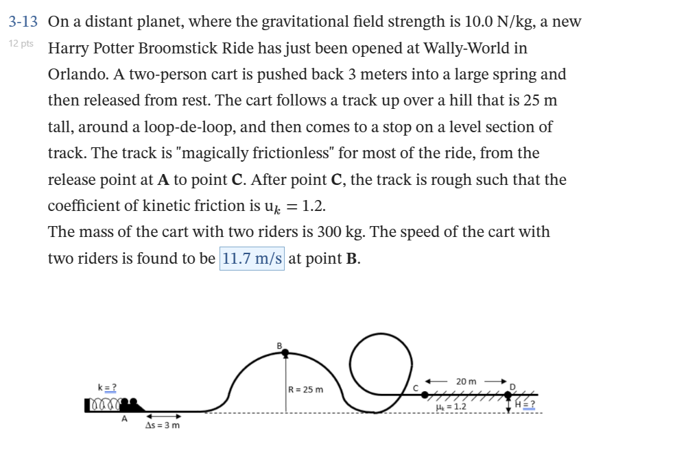 Solved (a). Find the spring constant for the spring. (b). | Chegg.com