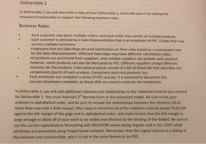 Solved Deliverable 2 In Deliverable 2 you will start with a | Chegg.com