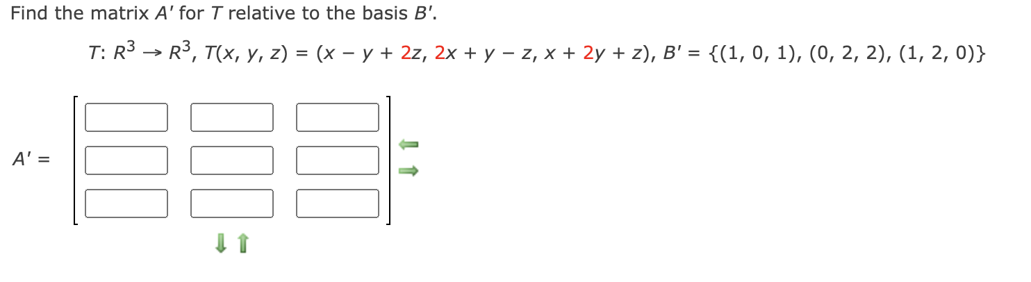 Solved Find the standard matrices A and A' for T = T2 0 T1 | Chegg.com
