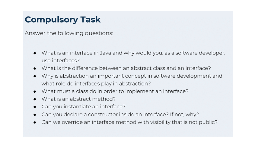 Solved Compulsory Task Answer the following questions: • | Chegg.com