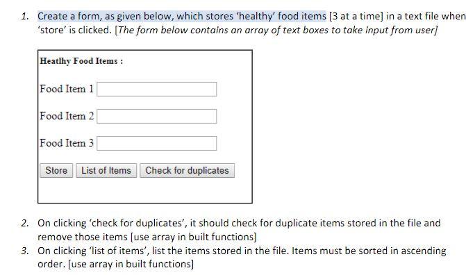 Solved 1. Create a form, as given below, which stores | Chegg.com