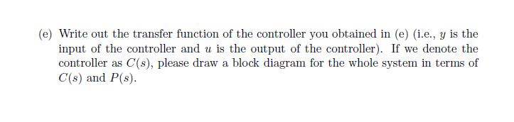 Consider the plant P(s) with input-output | Chegg.com
