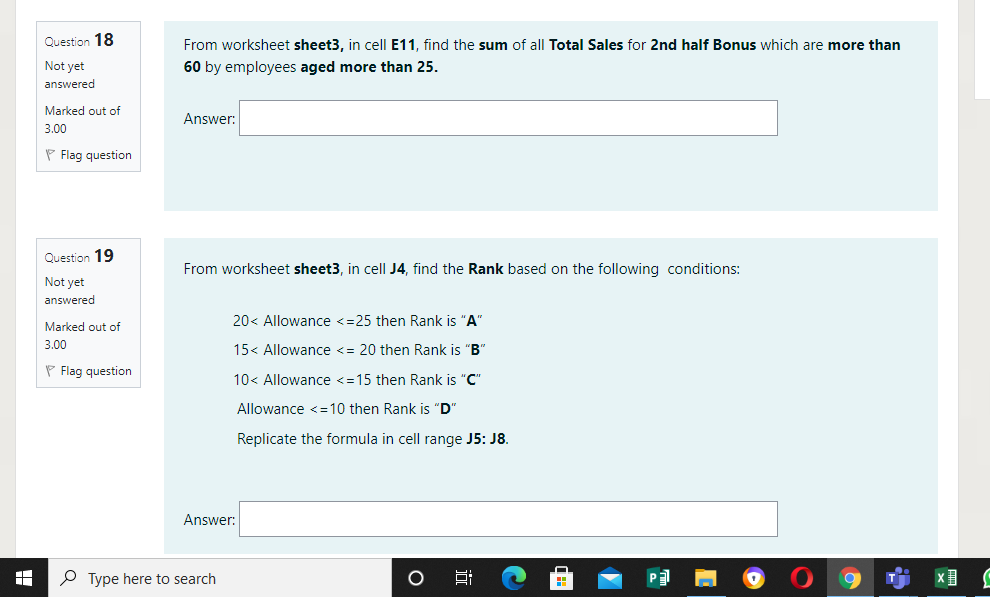 Solved Question 18 Not yet answered From worksheet sheet3, | Chegg.com